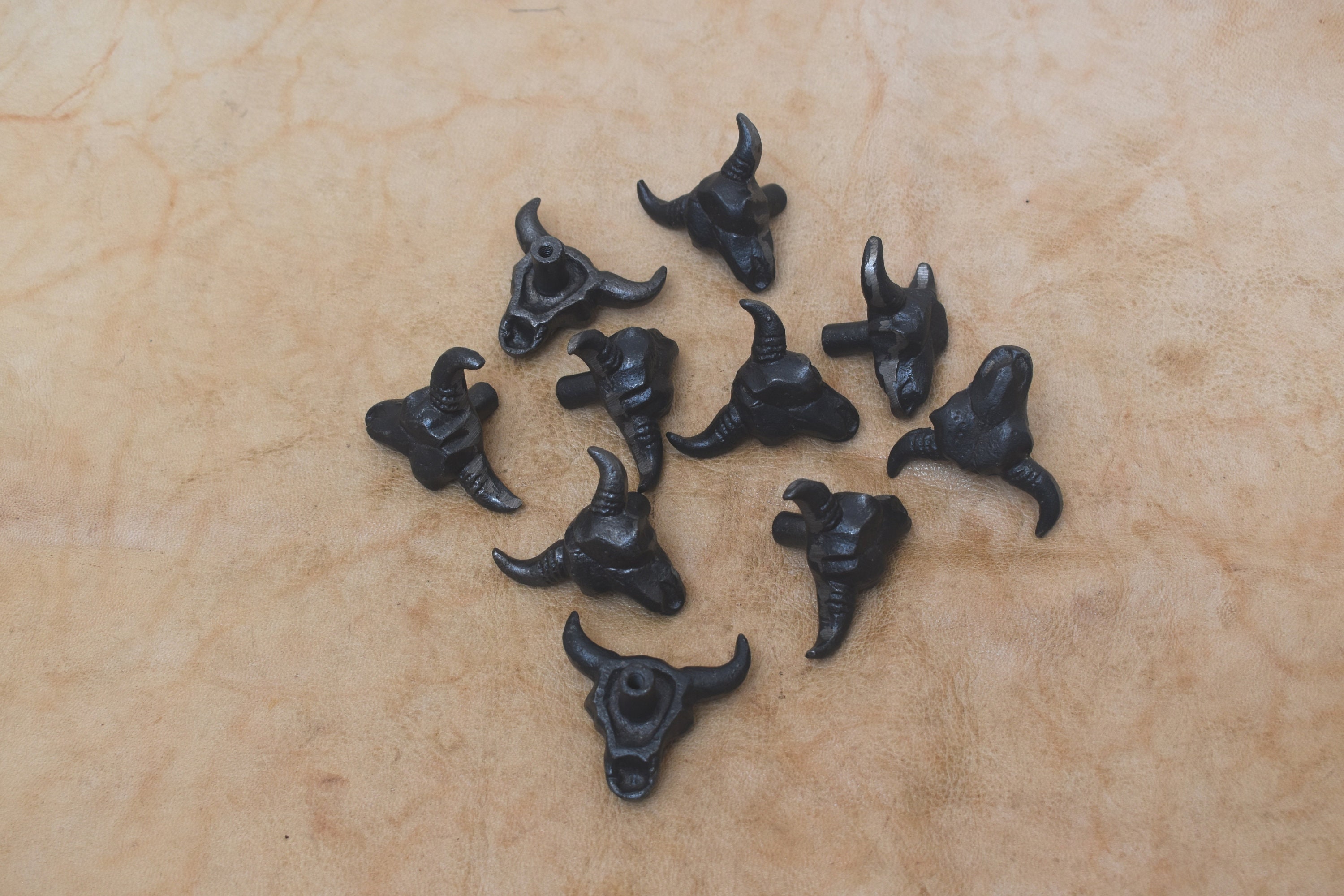 Vintage Type Cast Iron Cow Face Shape Knob Drawer Handle Cupboard Knobs ...