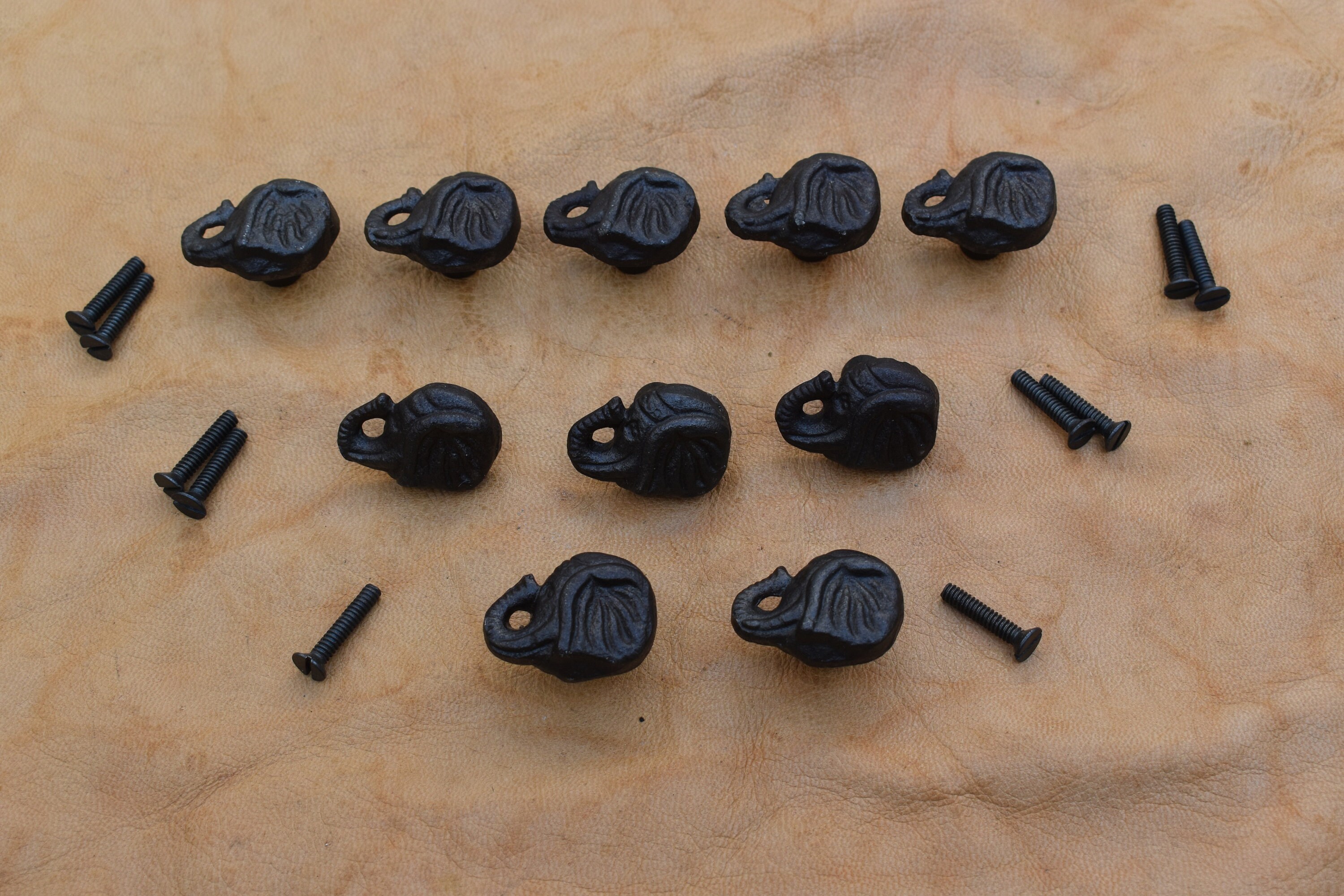 Cast Iron Knob Elephant Face Shape Vintage Drawer Handle Cupboard Knobs ...