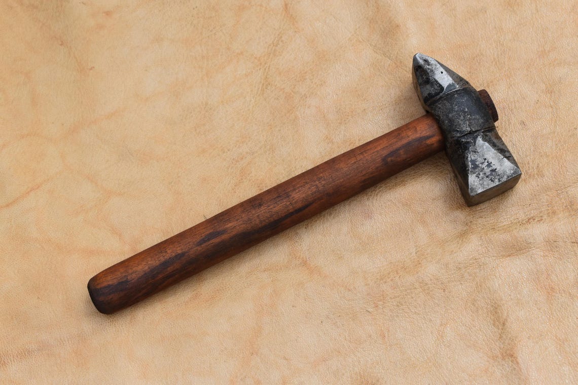 Blacksmith Hammer Iron Handmade Wood Working Square Head Tinsmith ...