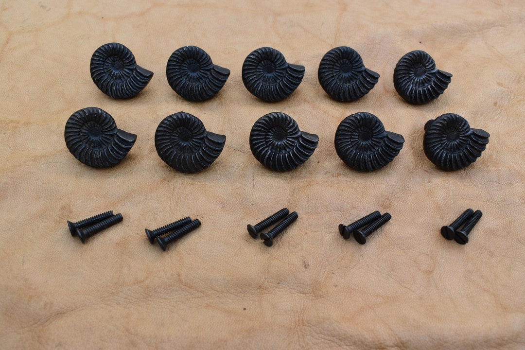 Cast Iron Knob Handles Seashell Shape Vintage Drawer Handle Cupboard ...