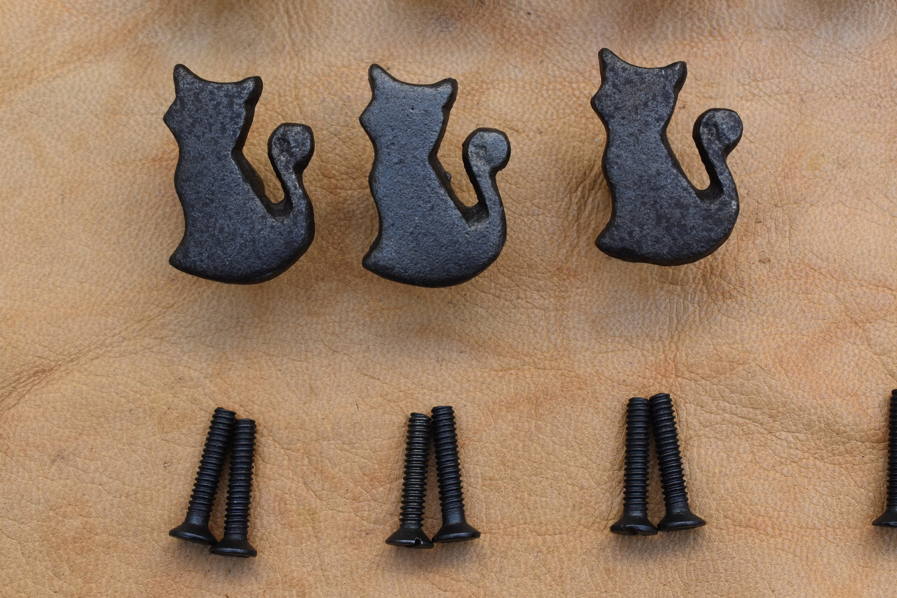 Vintage Cast Iron Knob Cat Shape Door Drawer Handle Cupboard Knobs ...