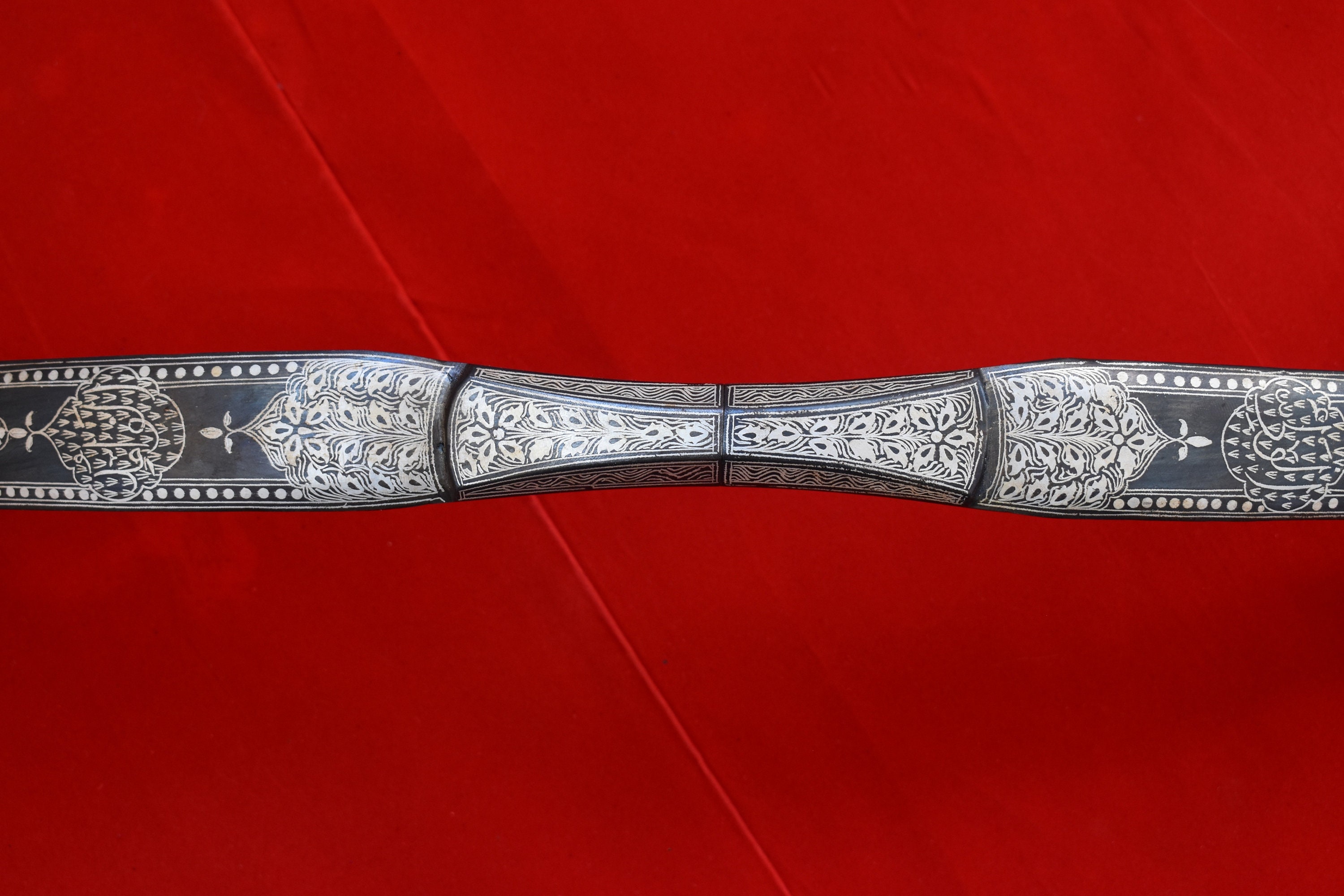 Vintage Mughal Islamic Silver Damascened Bow Archery Collectible ...