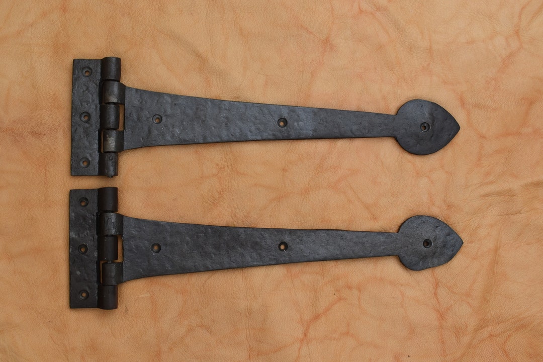 Handmade Iron Hinges Head Burn Rusty Vintage Cast Iron Door Gate Hinges ...