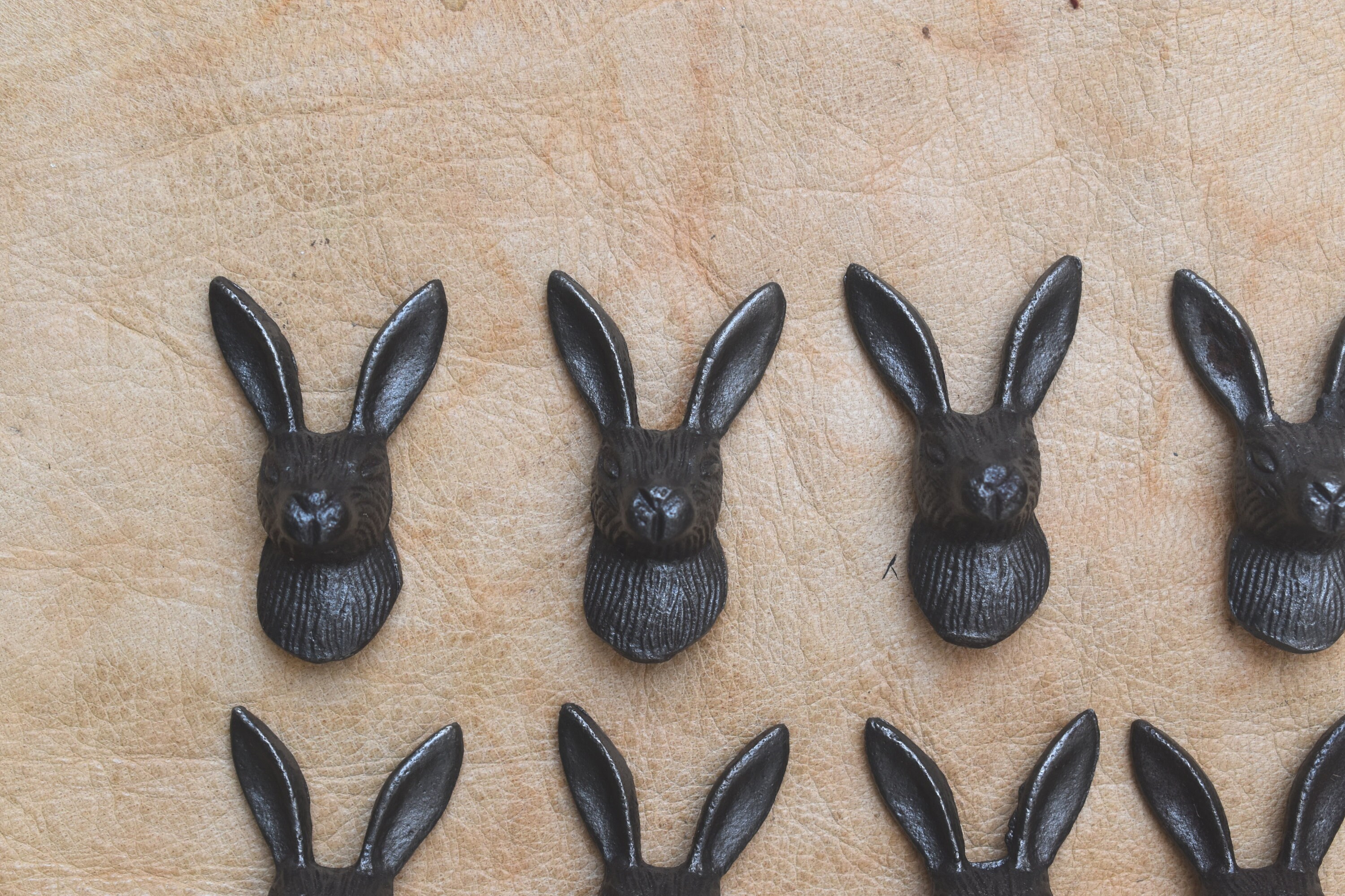 Vintage Type Cast Iron Rabbit Face Shape Knob Drawer Handle Cupboard ...