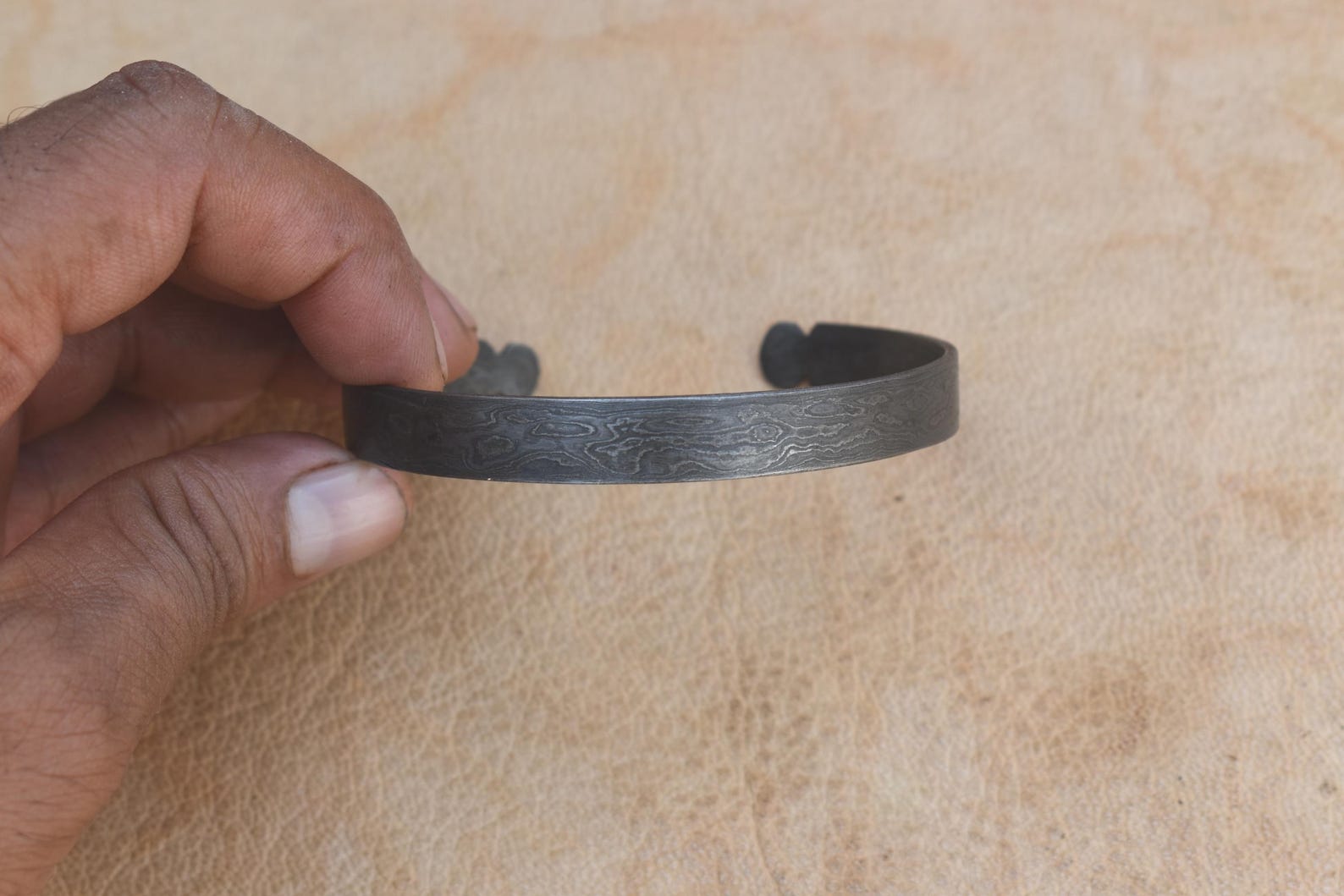 Vintage Blacksmith Hand Forged Handmade Bracelet Damascus Steel Cuff ...