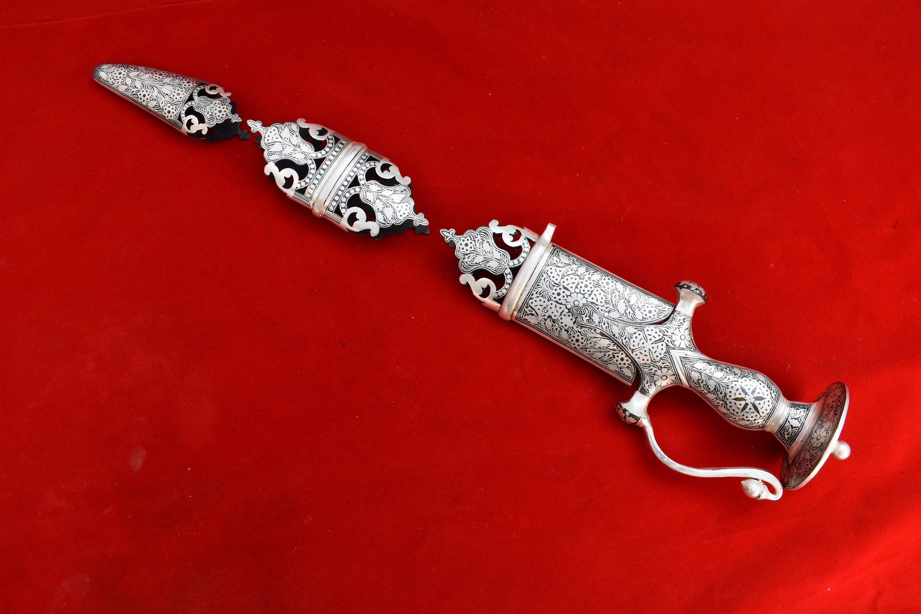 Vintage Indian Mughal Islamic Iron Silver Damascened Sword - Etsy