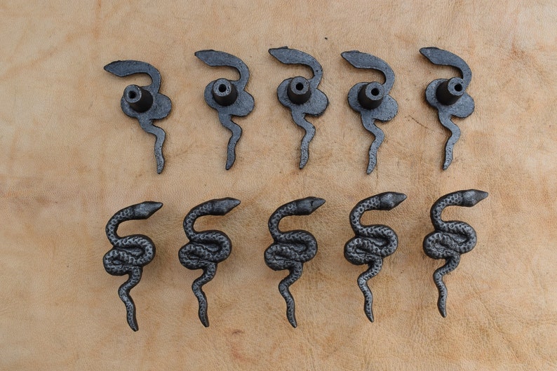 Vintage Cast Iron Knob Snake Shape Drawer Cabinet Handle Cupboard Pull ...