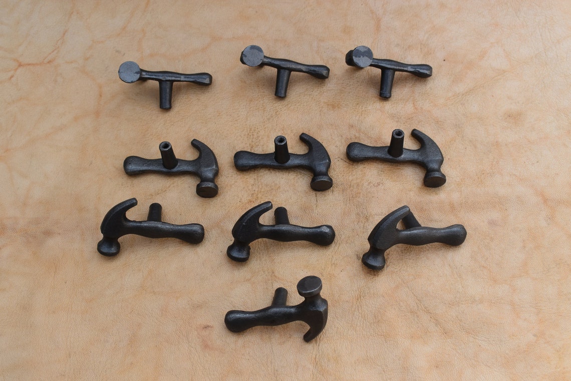 Vintage Cast Iron Knob Hammer Shape Drawer Cabinet Handle Cupboard ...