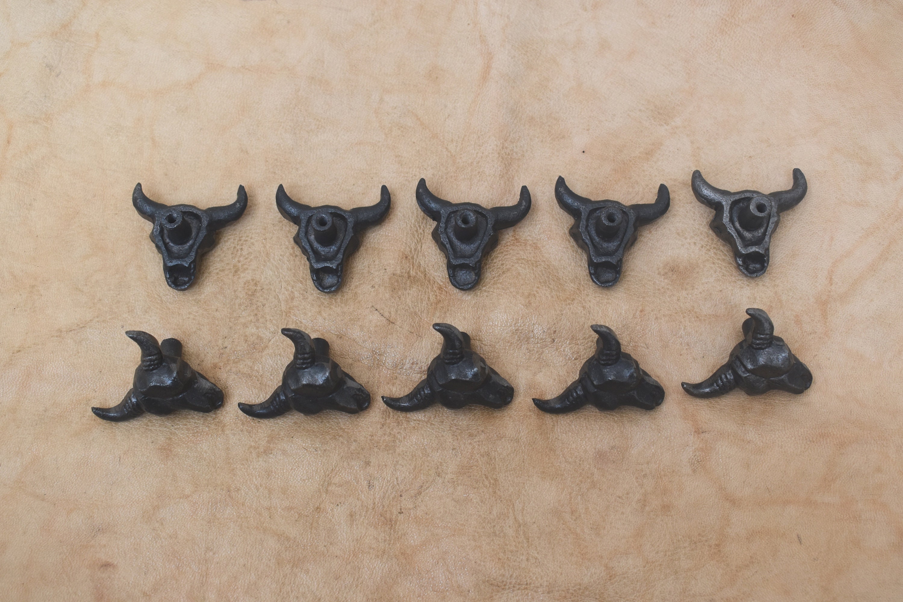 Vintage Type Cast Iron Cow Face Shape Knob Drawer Handle Cupboard Knobs ...