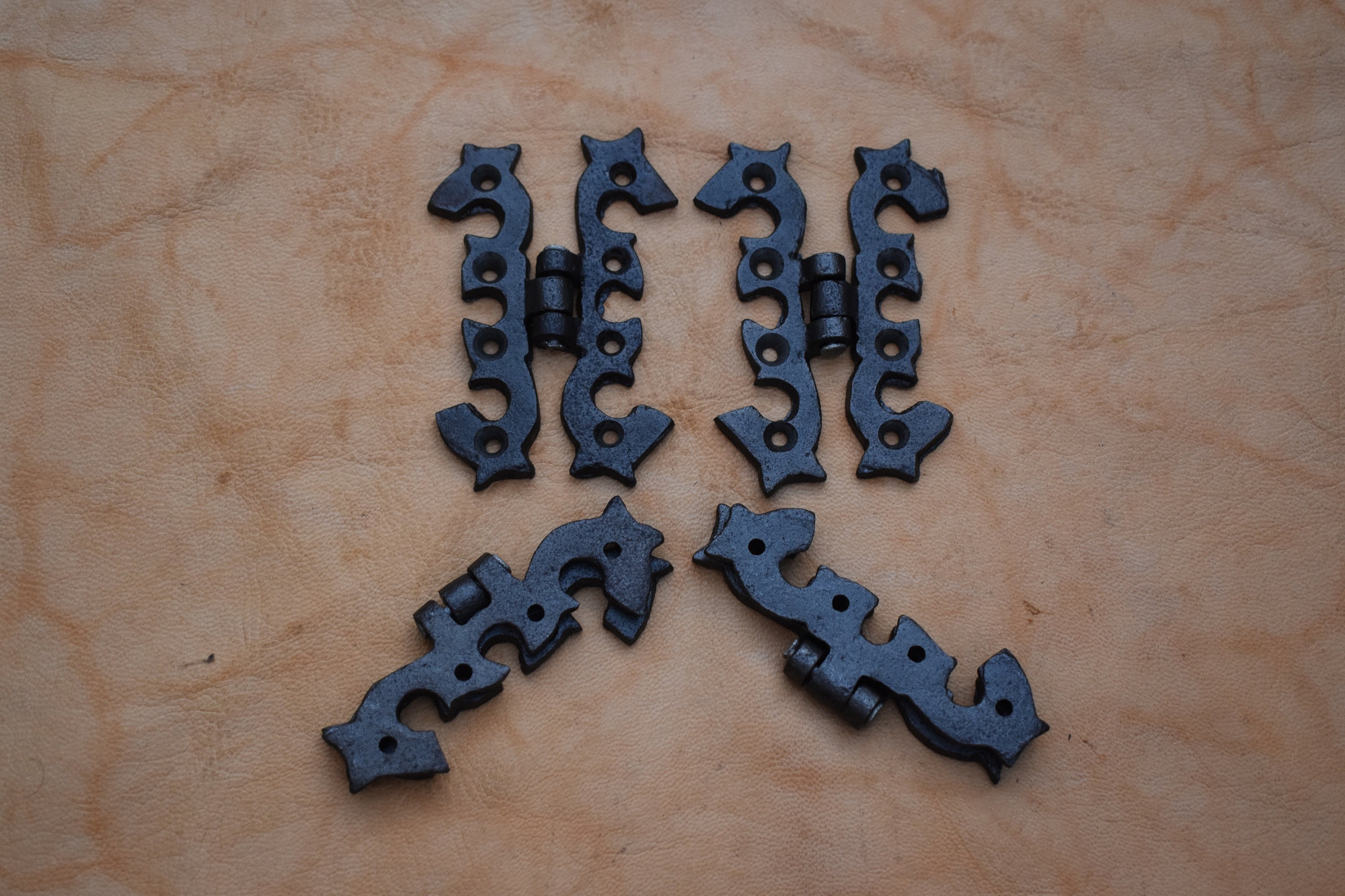 Vintage Cast Iron Door Gate Hinges Handmade Iron Head Burn Rusty Hinges ...