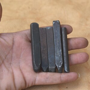 Vintage Blacksmith Handmade Hand Forged Iron Punch Stamp Die Tool 5 Pcs ...