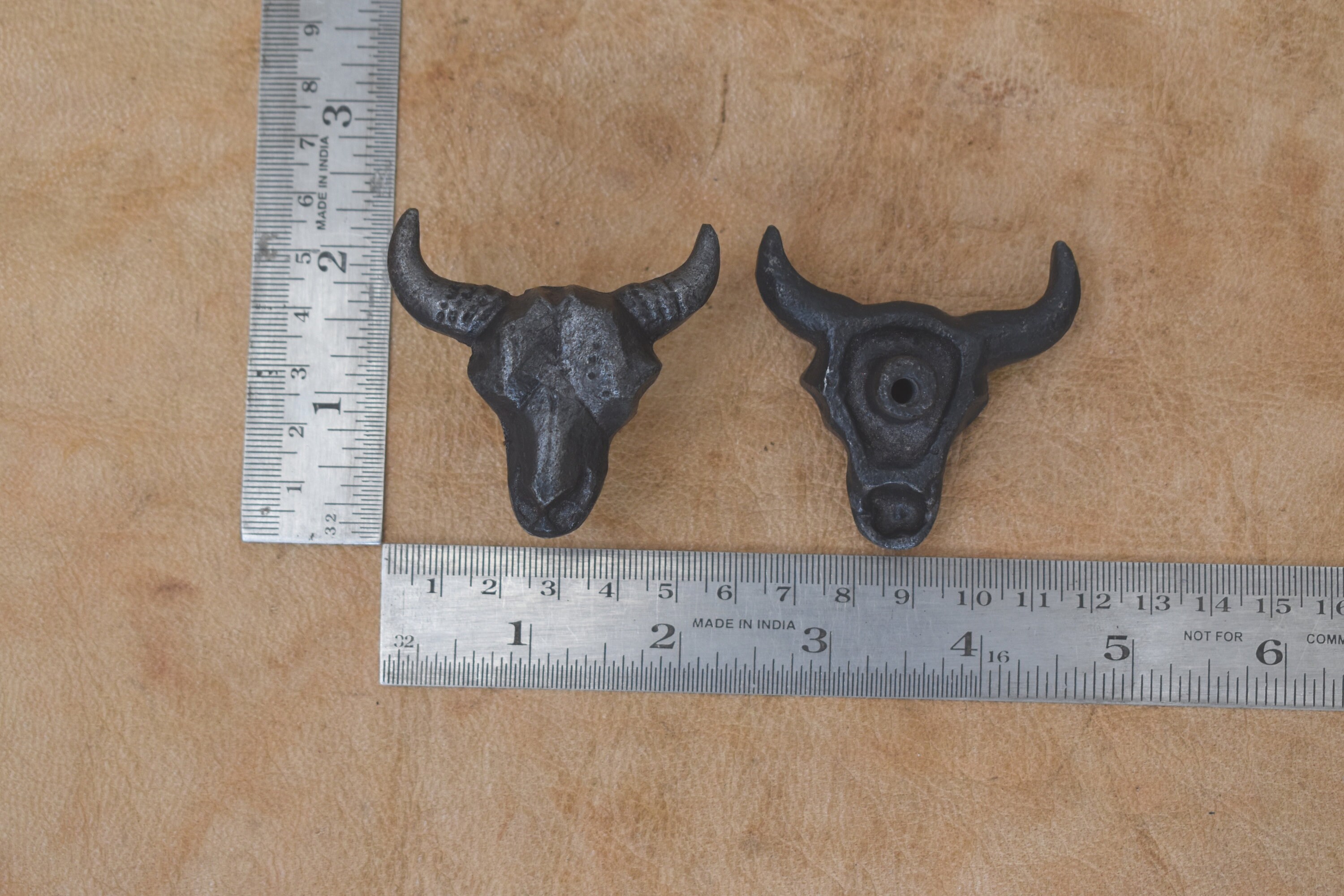 Vintage Type Cast Iron Cow Face Shape Knob Drawer Handle Cupboard Knobs ...