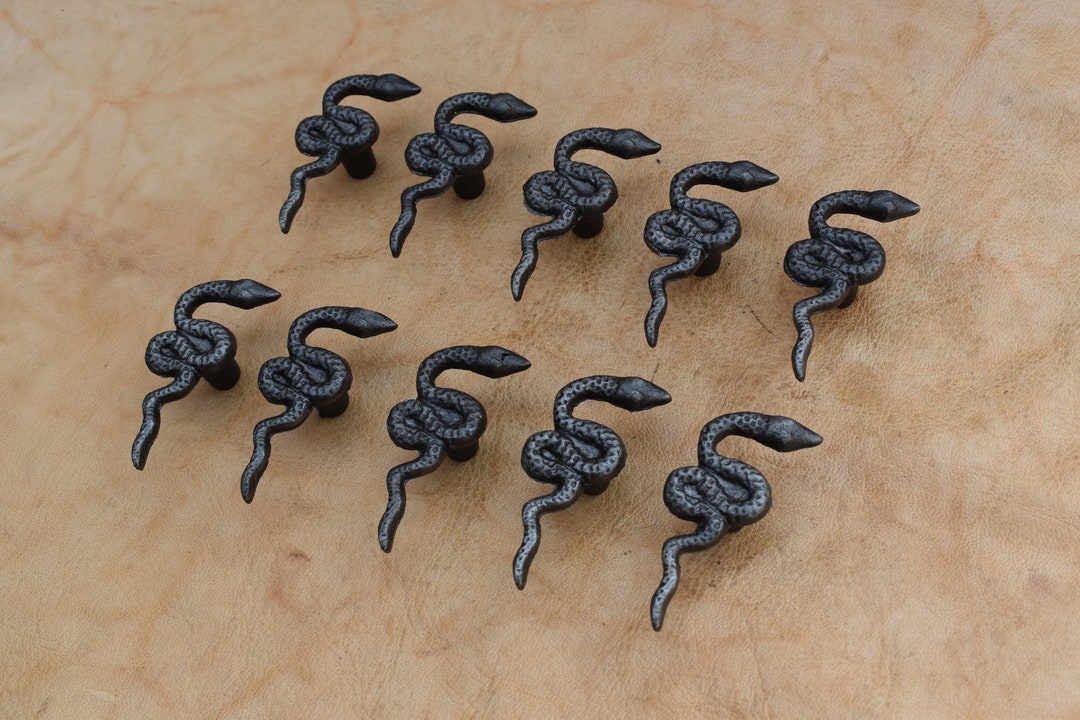 Vintage Cast Iron Knob Snake Shape Drawer Cabinet Handle Cupboard Knobs ...