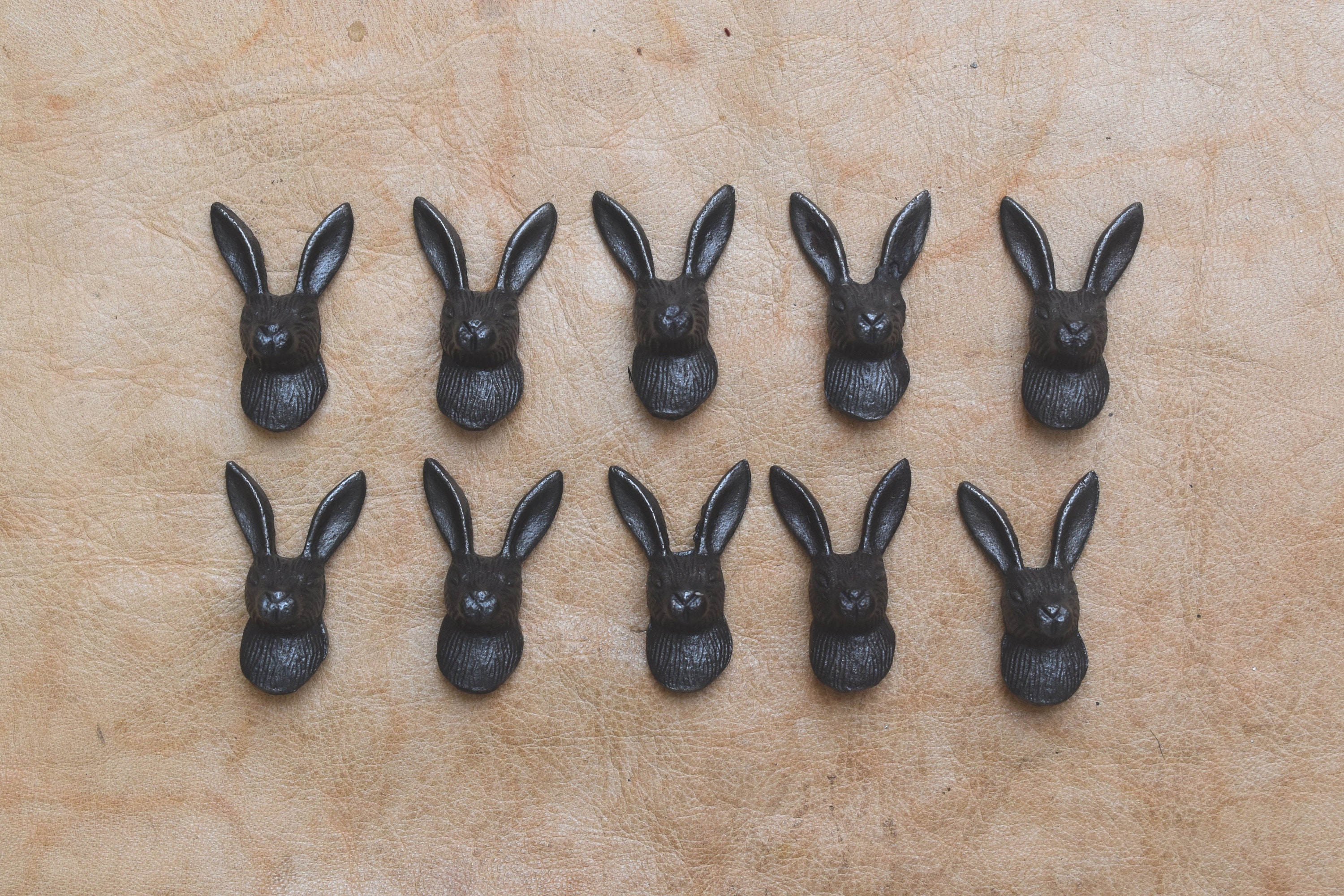 Vintage Type Cast Iron Rabbit Face Shape Knob Drawer Handle Cupboard ...