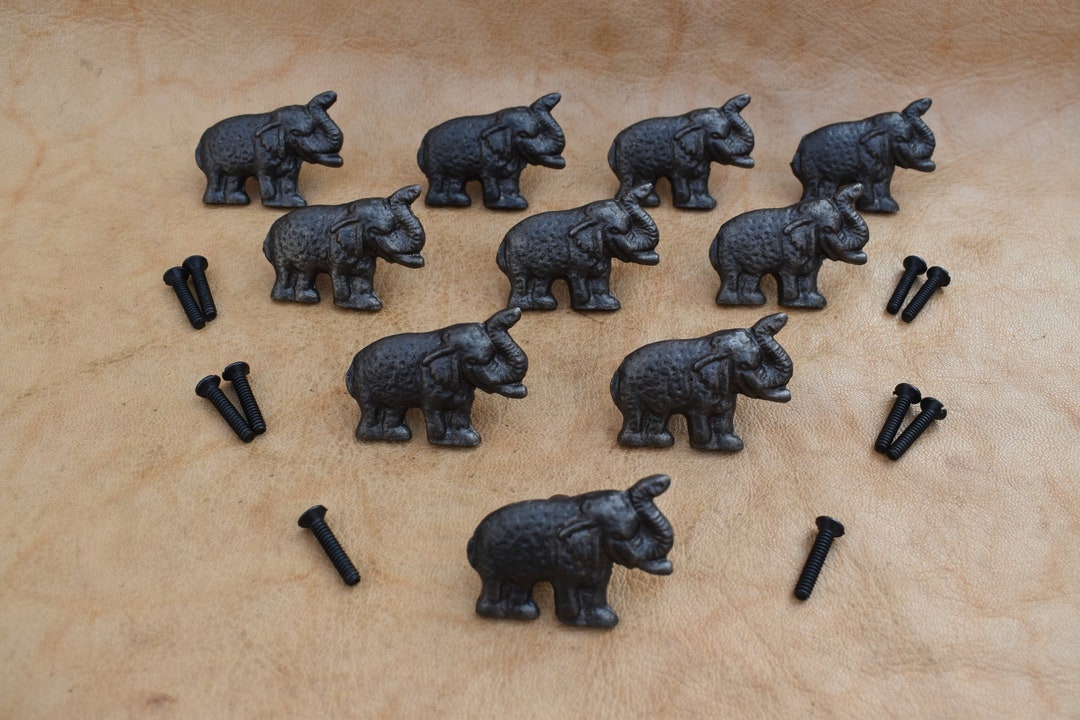 Cast Iron Knob Elephant Shape Vintage Drawer Handle Cupboard Knobs 10 ...