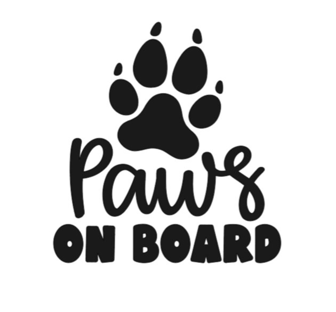 Paws on Board Car Decal - Etsy