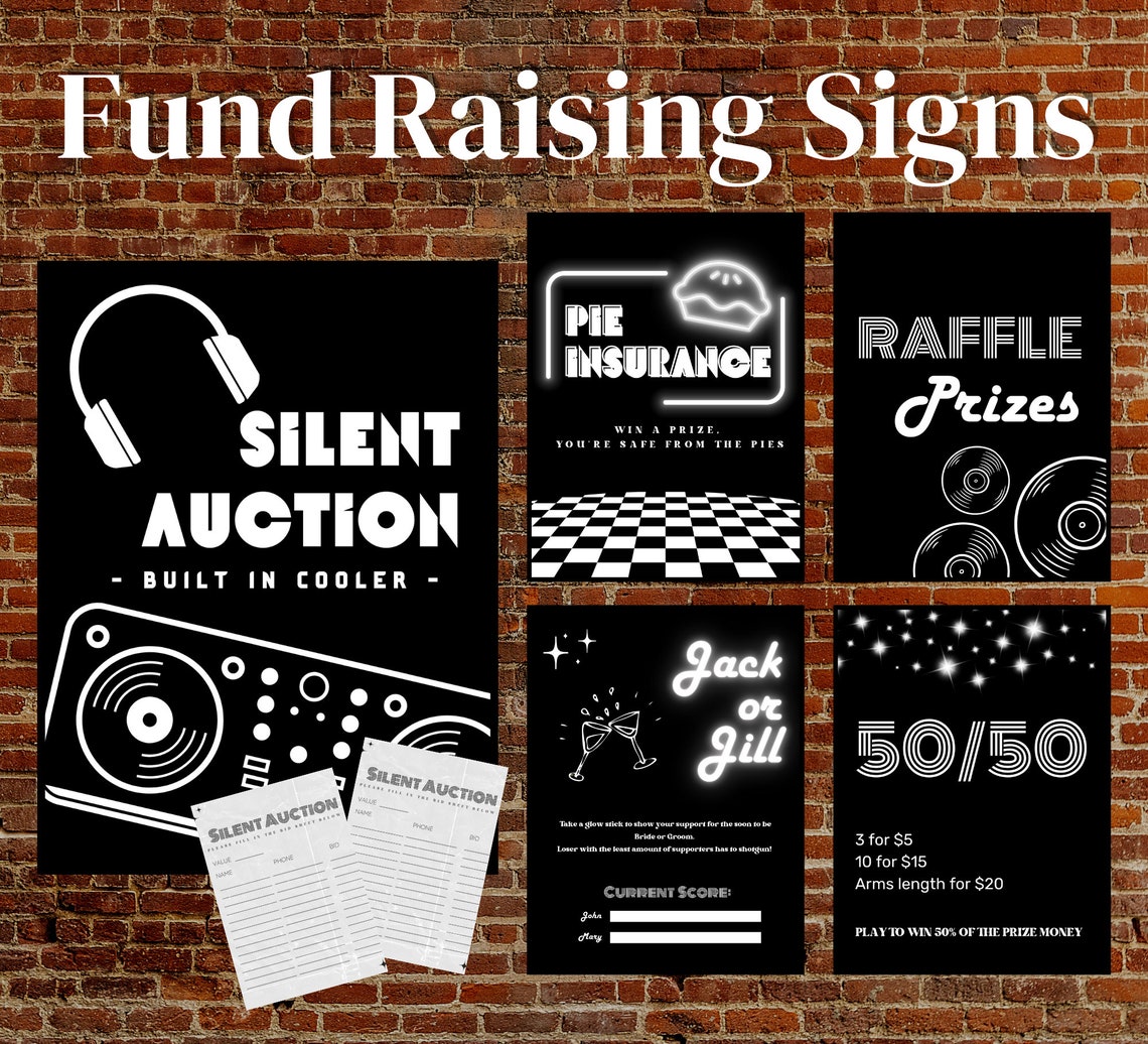 Stag and Doe Editable Sign Bundle Disco Theme Jack and Jill Wedding ...