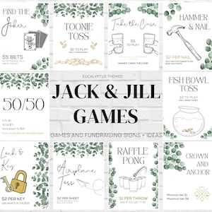 Jack and Jill Games Editable Sign Bundle Stag and Doe Wedding Event ...
