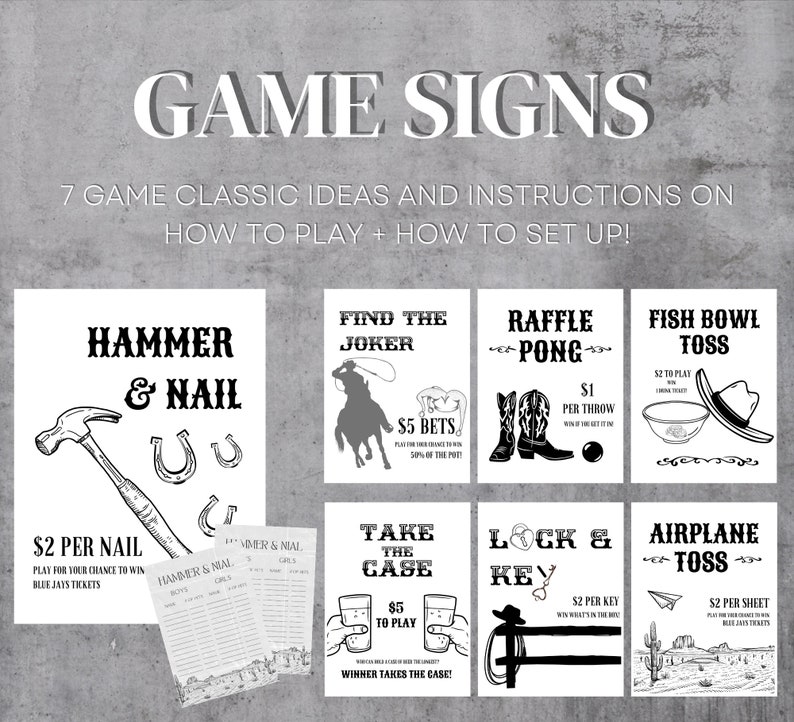 Stag and Doe Editable Sign Bundle Black and White Western Theme Jack ...