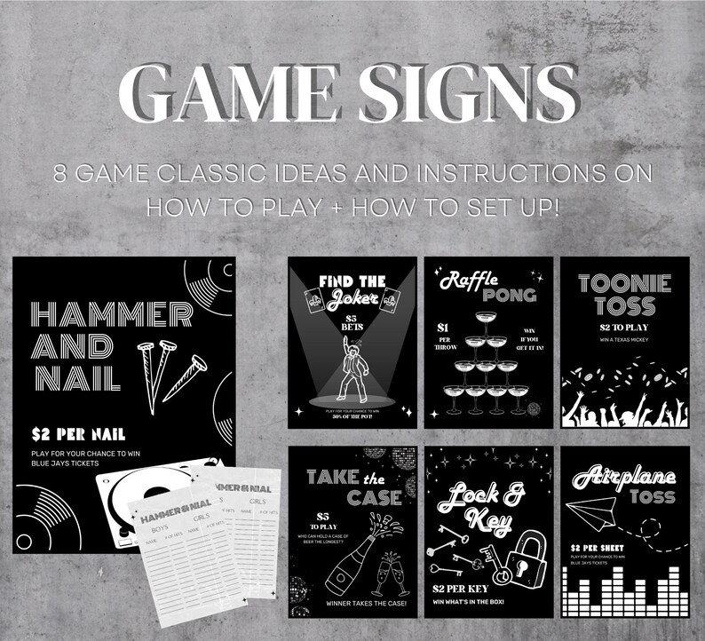 Jack and Jill Games Editable Sign Bundle Stag and Doe Wedding Event ...