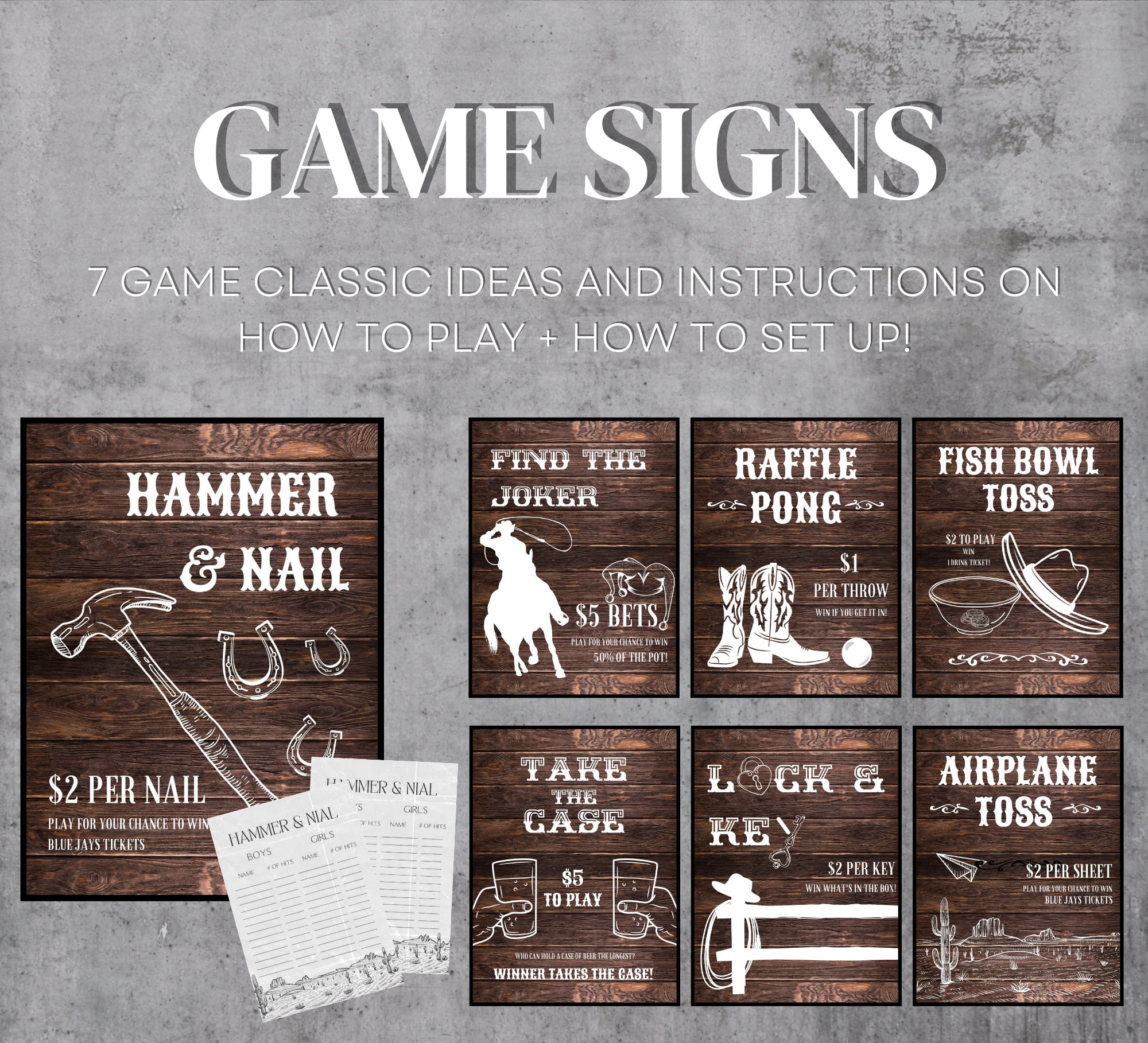 Stag and Doe Editable Sign Bundle Jack and Jill Wedding Signs Western ...