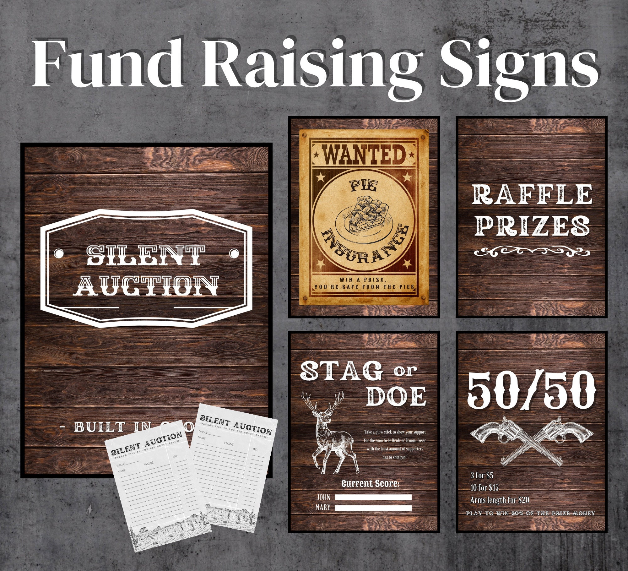 Stag and Doe Editable Sign Bundle Jack and Jill Wedding Signs Western ...