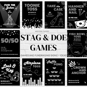 Jack and Jill Games Editable Sign Bundle Stag and Doe Wedding Event ...