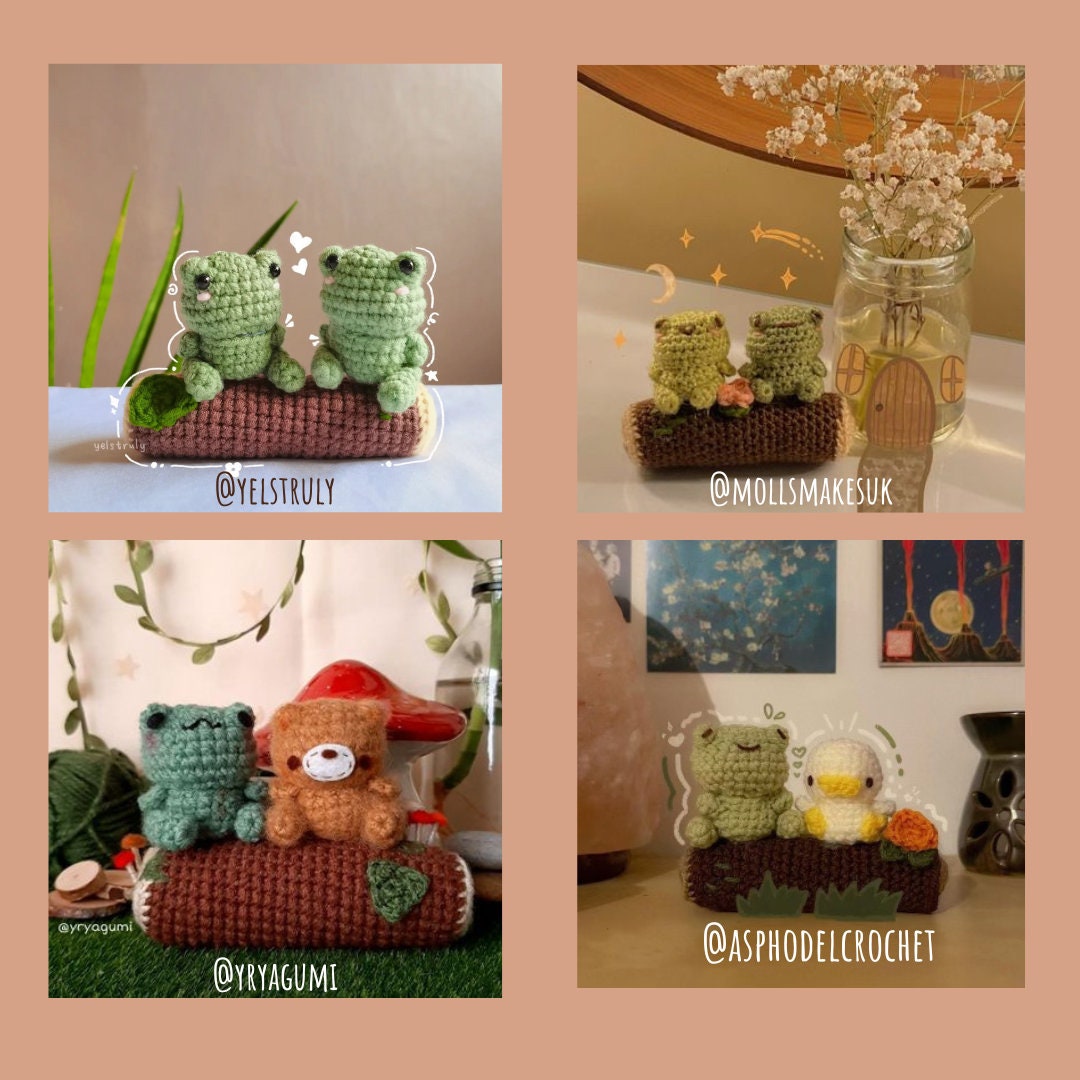 Frogs on a Log Plush Amigurumi Crochet Pattern - Etsy
