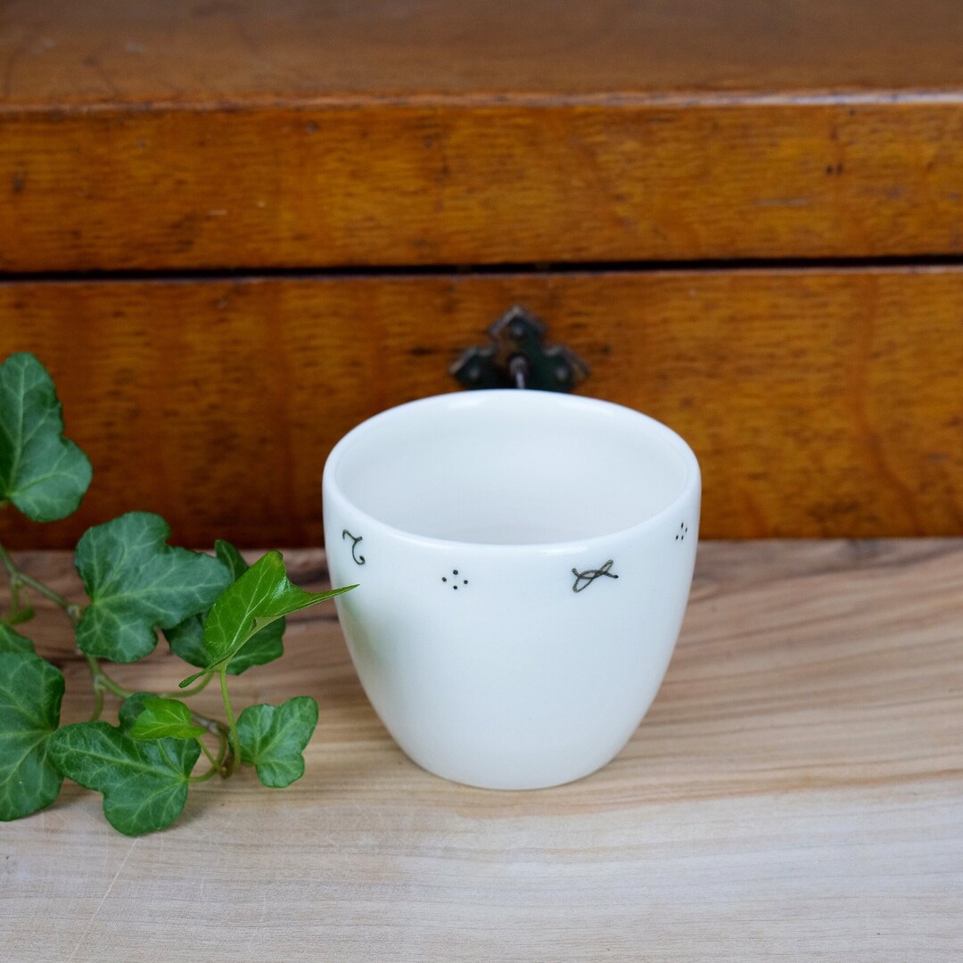 Handmade Ritual Cup With Sigils Decoration Wheel Thrown Porcelain ...