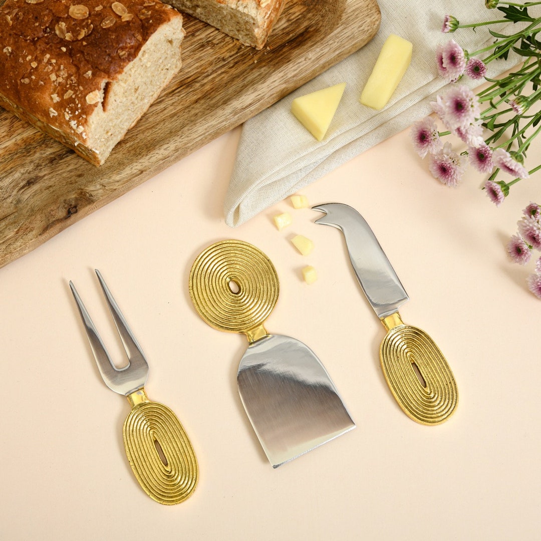 Brass Cheese Knife Set of 3. - Etsy