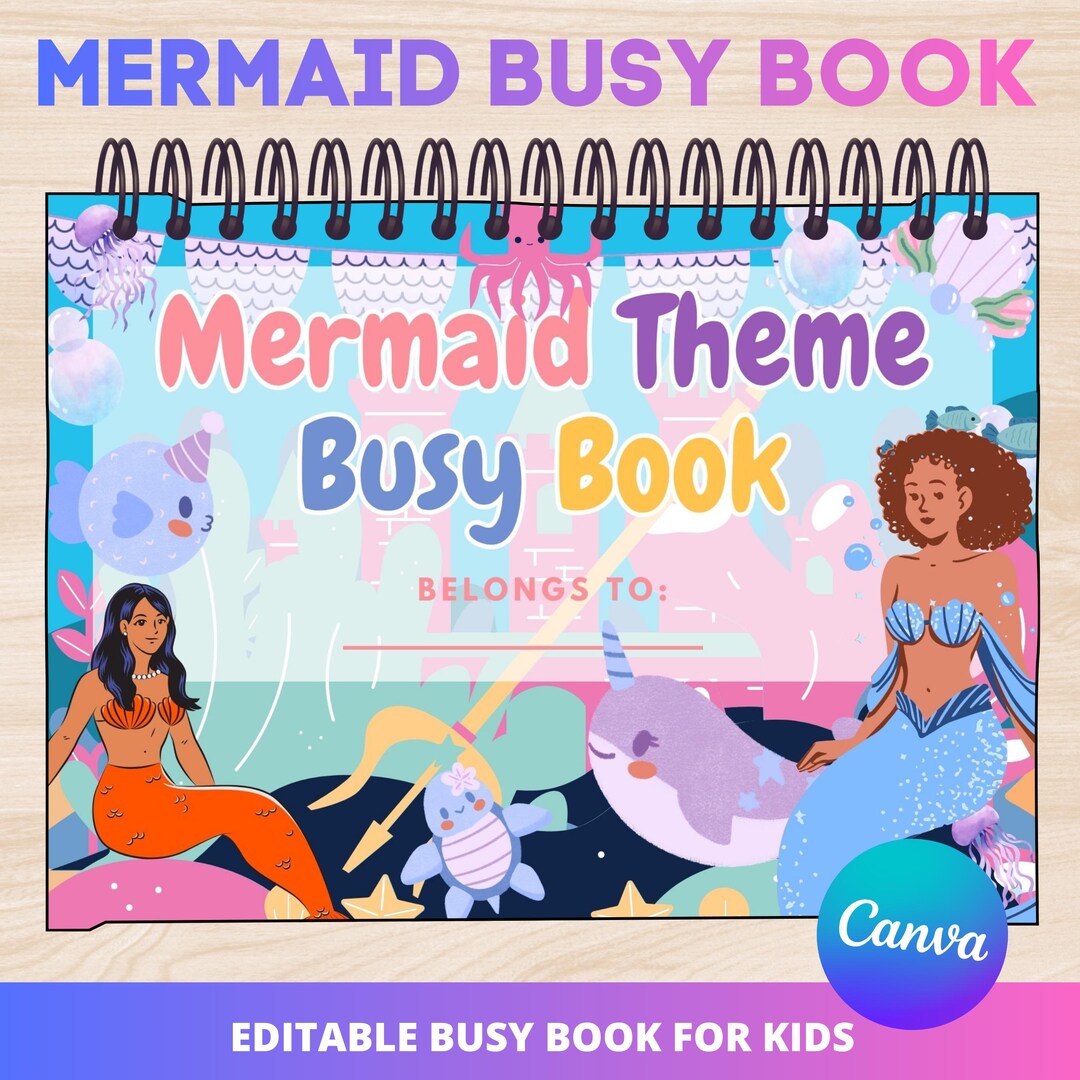 Editable Mermaid -themed Busy Book for Kids | Printable Preschool ...
