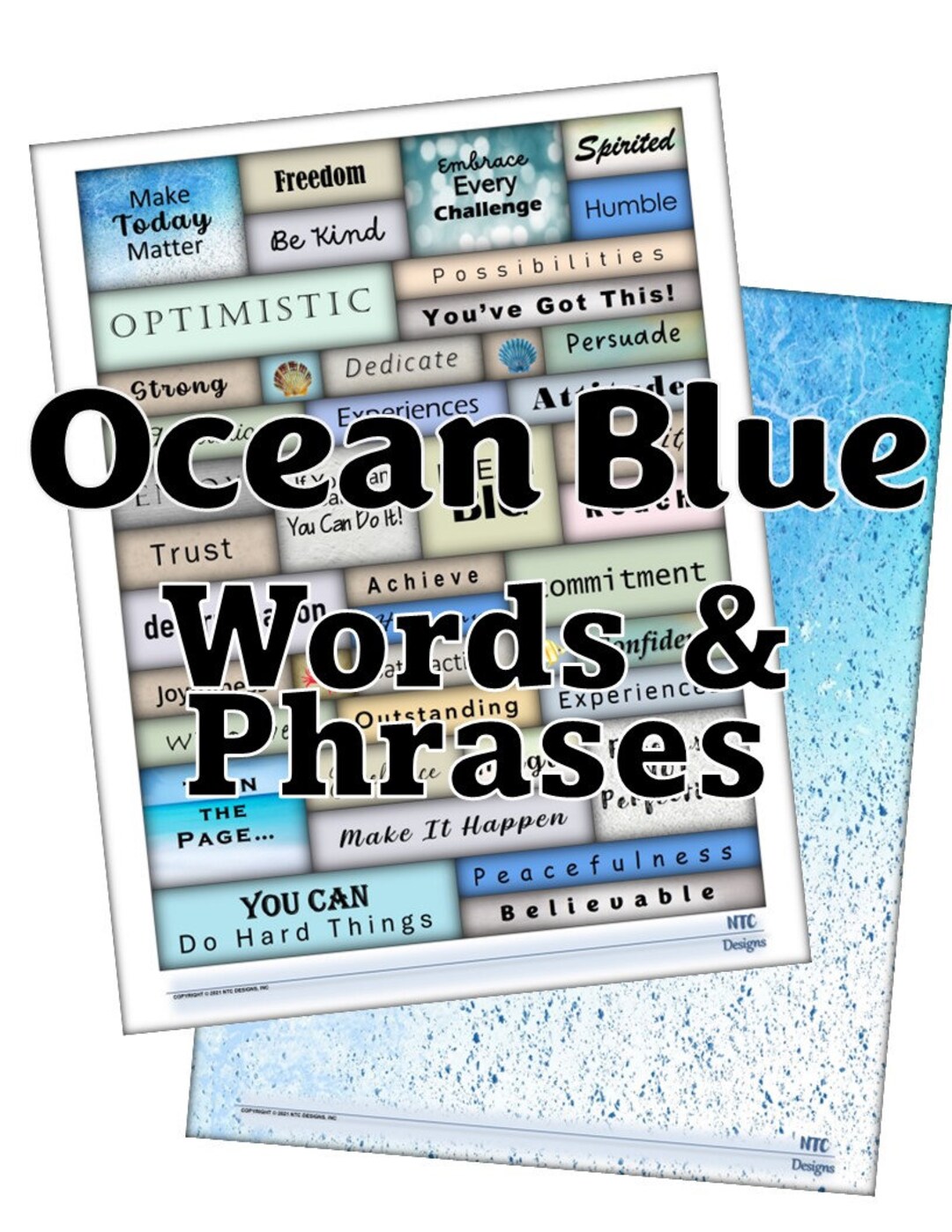 Ocean Blue Words & Phrases, Over 40 Tags for Your Junk Journal ...