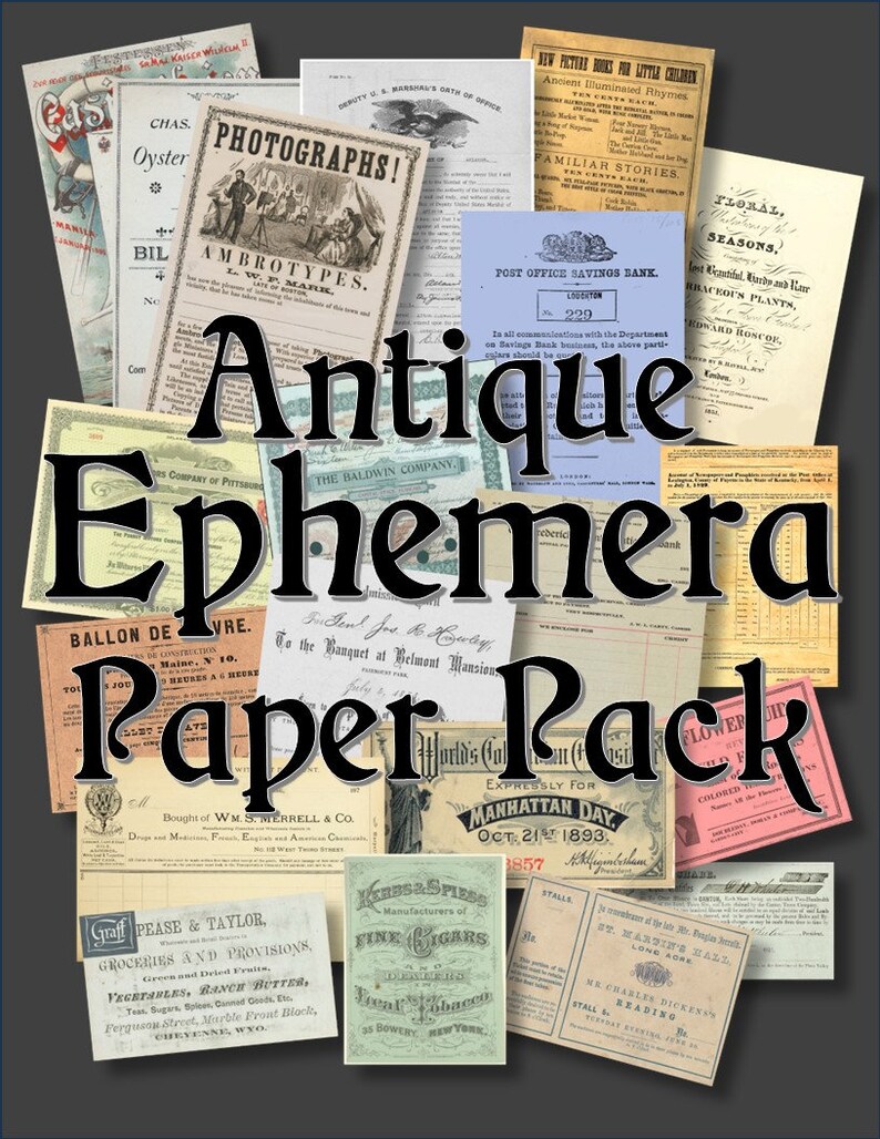 Antique Ephemera Paper Pack: Vintage Documents (digital Download) - Etsy UK