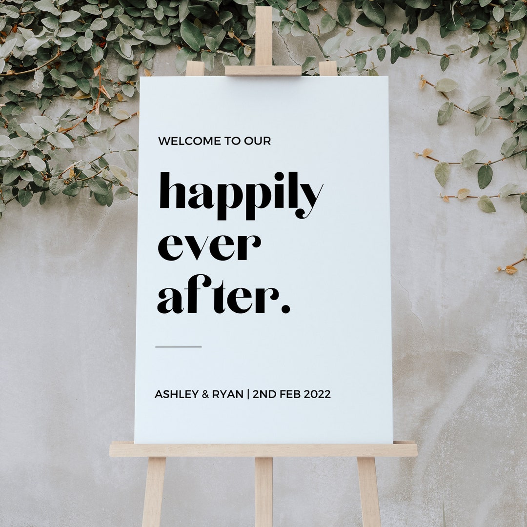 Audrey Welcome Sign Modern Wedding Signage Editable Wedding - Etsy