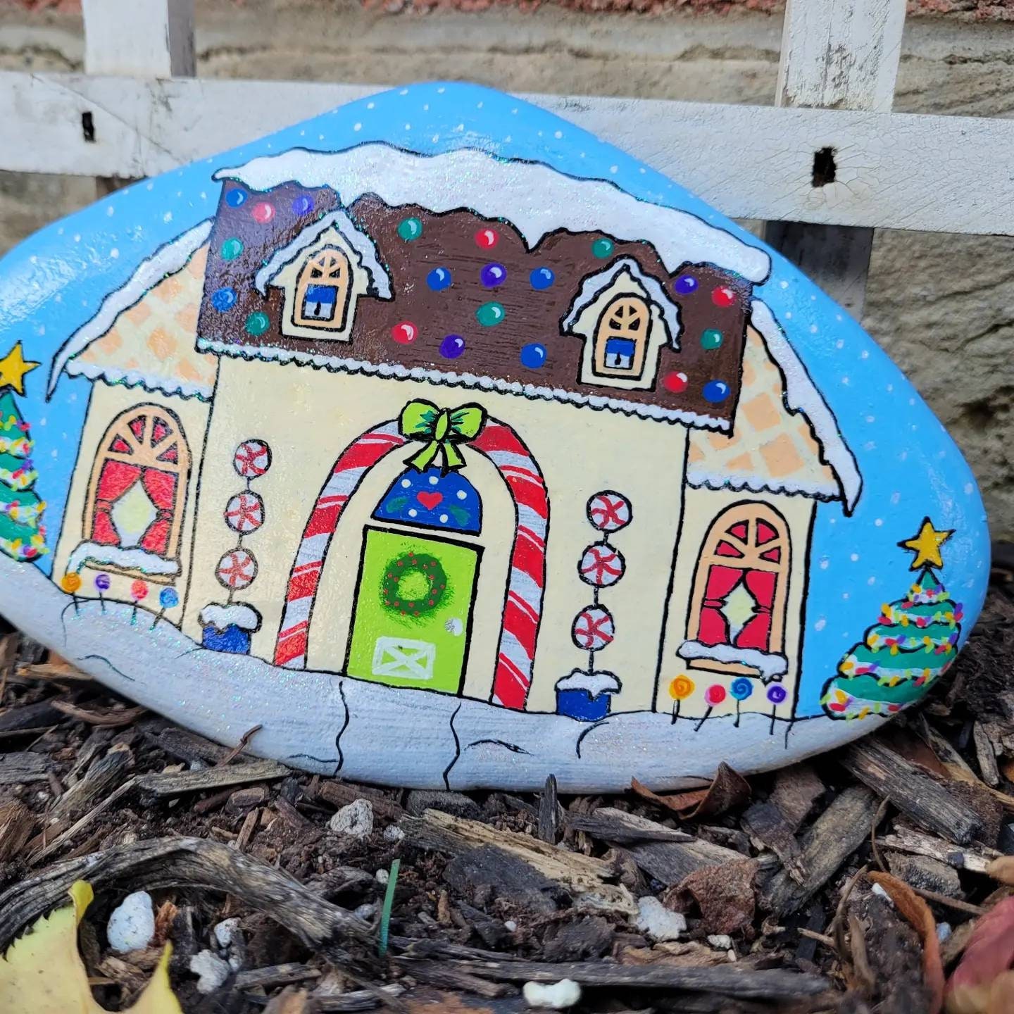 Gingerbread House Handpainted Rock - Etsy