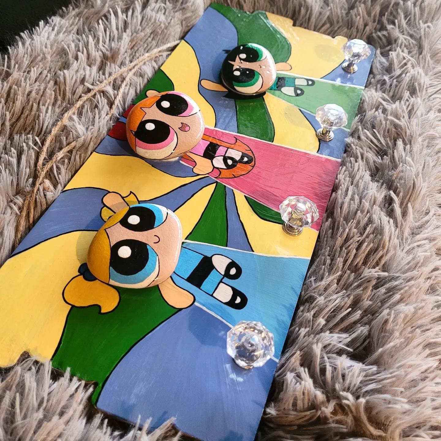 Powerpuff Girls Handmade Wall Art Made With Pebbles - Etsy