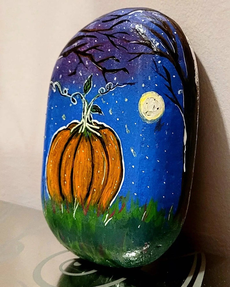 Handpainted Pumpkin Rock Art - Etsy