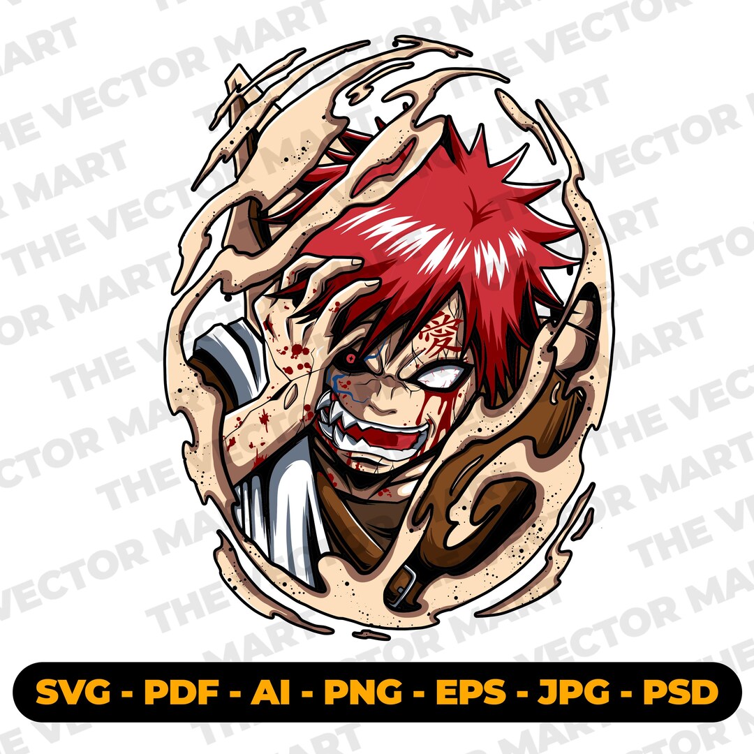 Exclusive Gaara Anime Vector Design Gaara Naruto Uzumaki Neji Hyuga ...