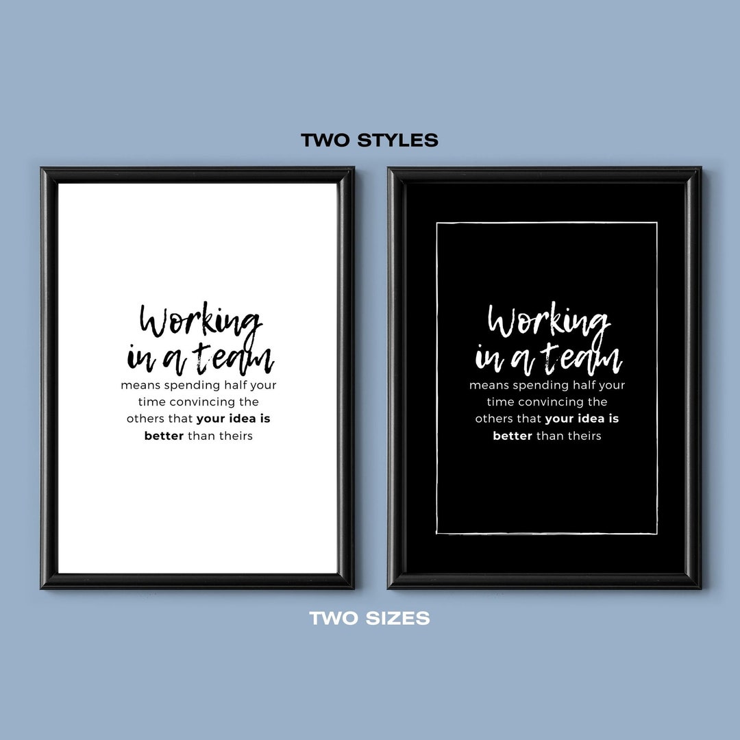 Working in a TEAM: Funny Work Definition PRINTABLE Wall Art, DIGITAL ...