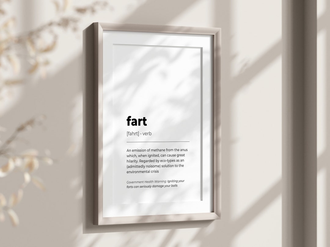 Funny Fart Definition Printable Art, Funny Gift for Him, Fun Bathroom ...