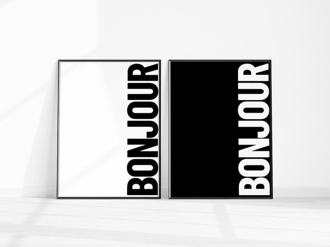 French Home Décor, French Wall Art Set of 2, Bonjour Art Prints ...