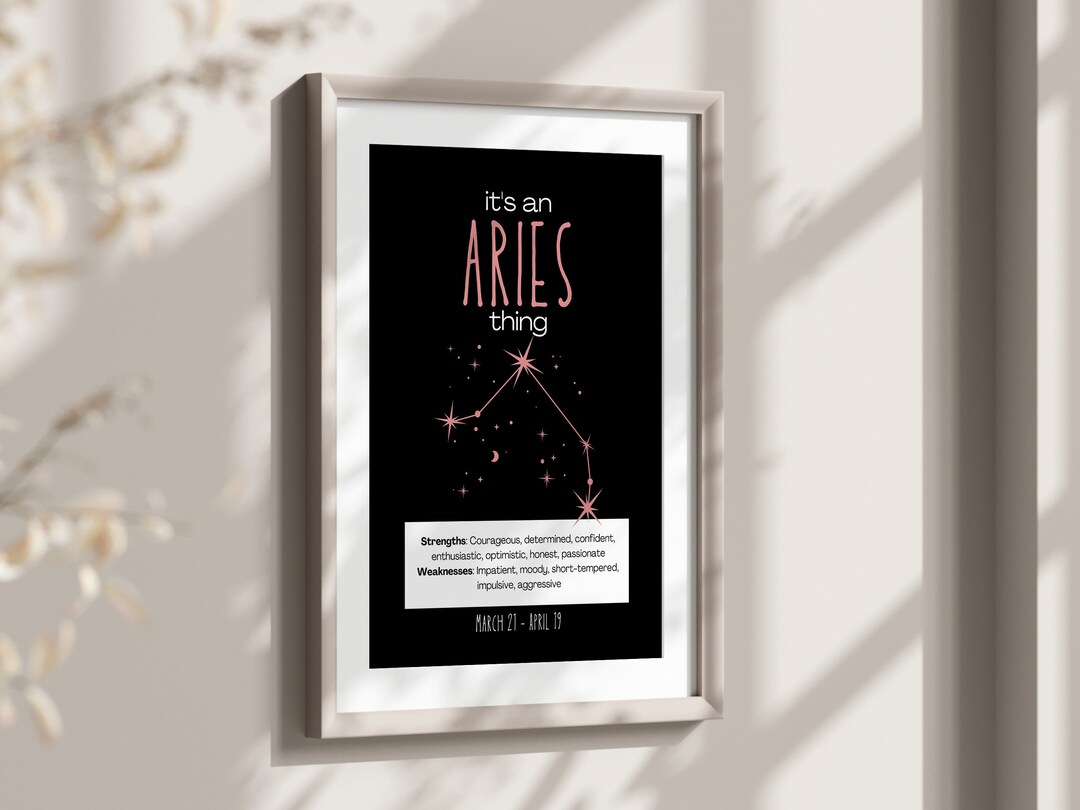 ARIES Star Sign Instant Download Print, Zodiac Art Printable, Spiritual ...