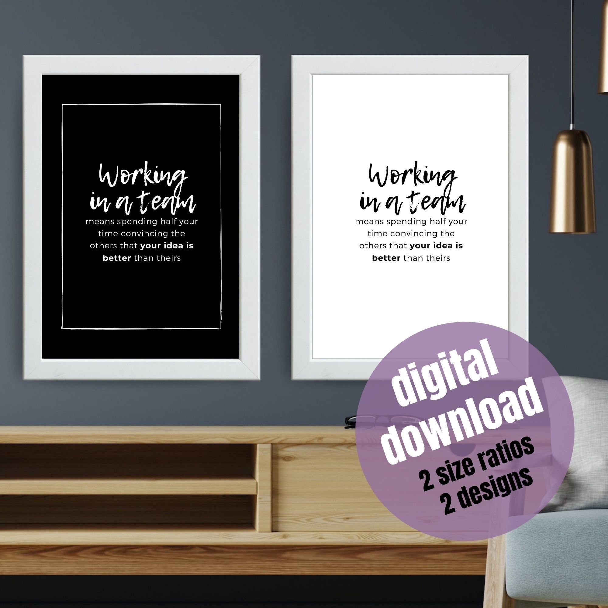 Working in a TEAM: Funny Work Definition PRINTABLE Wall Art, DIGITAL ...