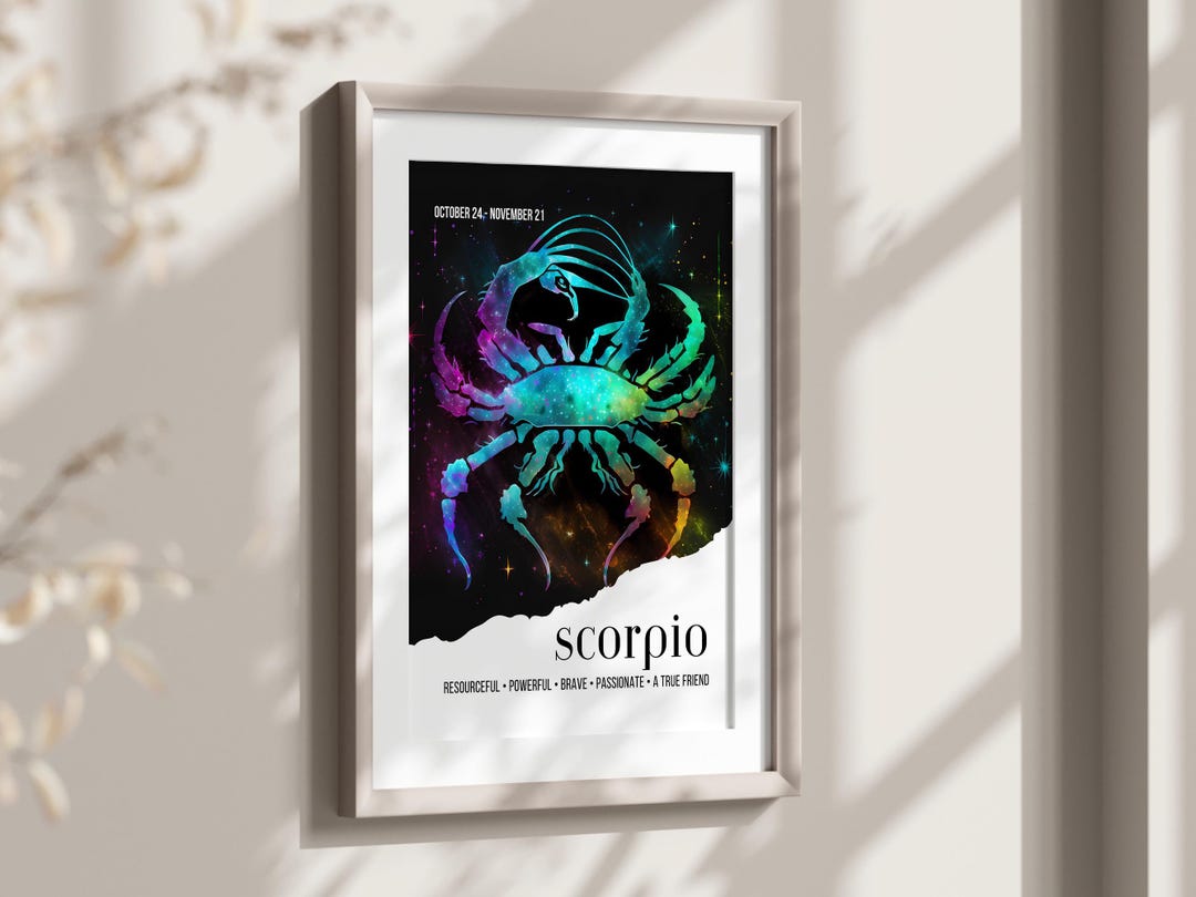 SCORPIO Poster, Zodiac Scorpio Print, Scorpion Wall Decor, Digital ...