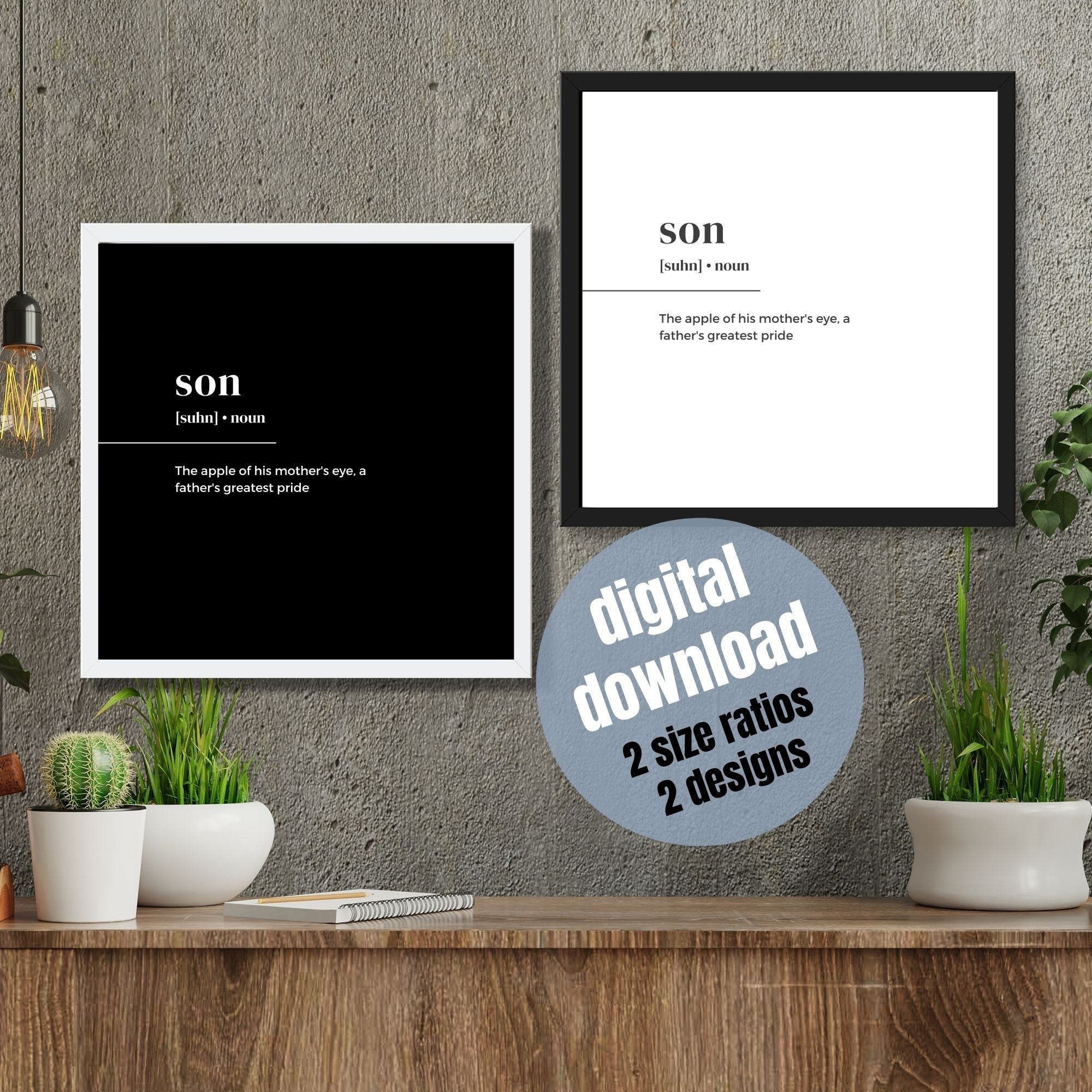 SON Gift, Son Definition Print, Family Birthday Gift, Instant Download ...