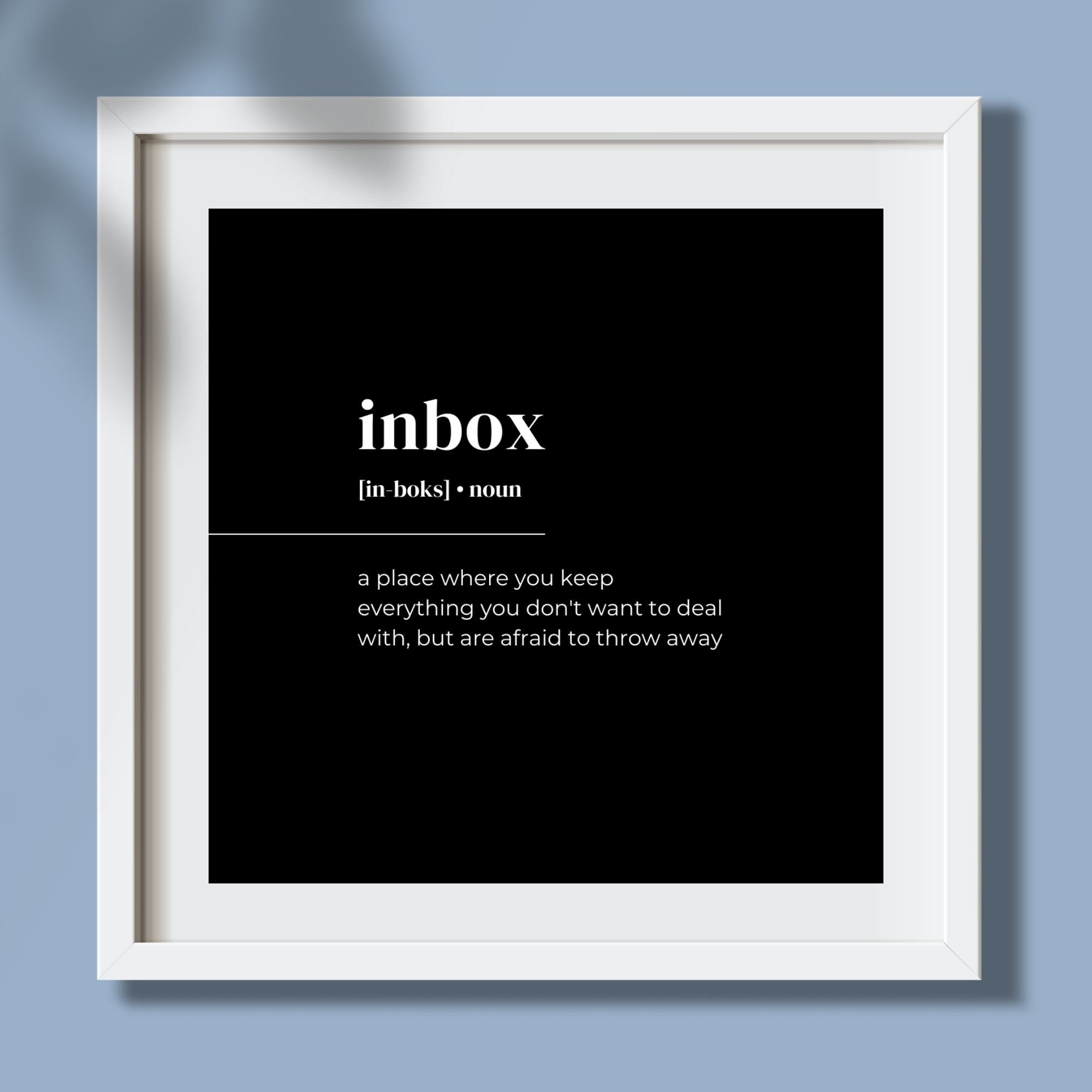 INBOX Funny Definition Print, Office Décor, Fun Office Wall Art, Office ...