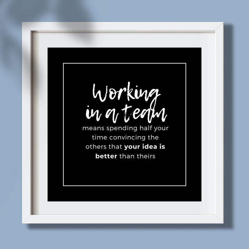 Working in a TEAM: Funny Work Definition PRINTABLE Wall Art, DIGITAL ...