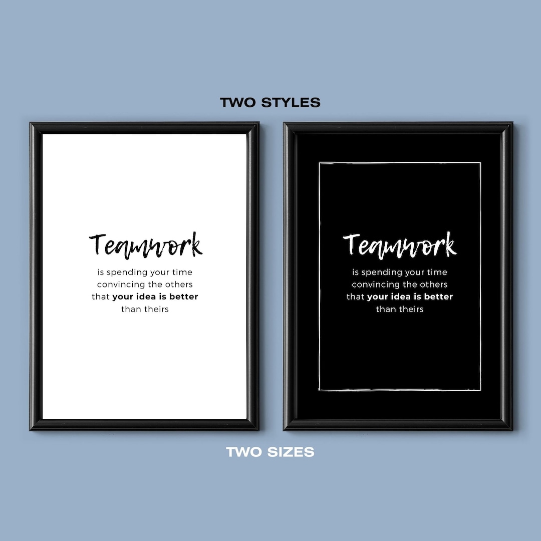 TEAMWORK: Funny Work Definition PRINTABLE Wall Art, DIGITAL Download ...