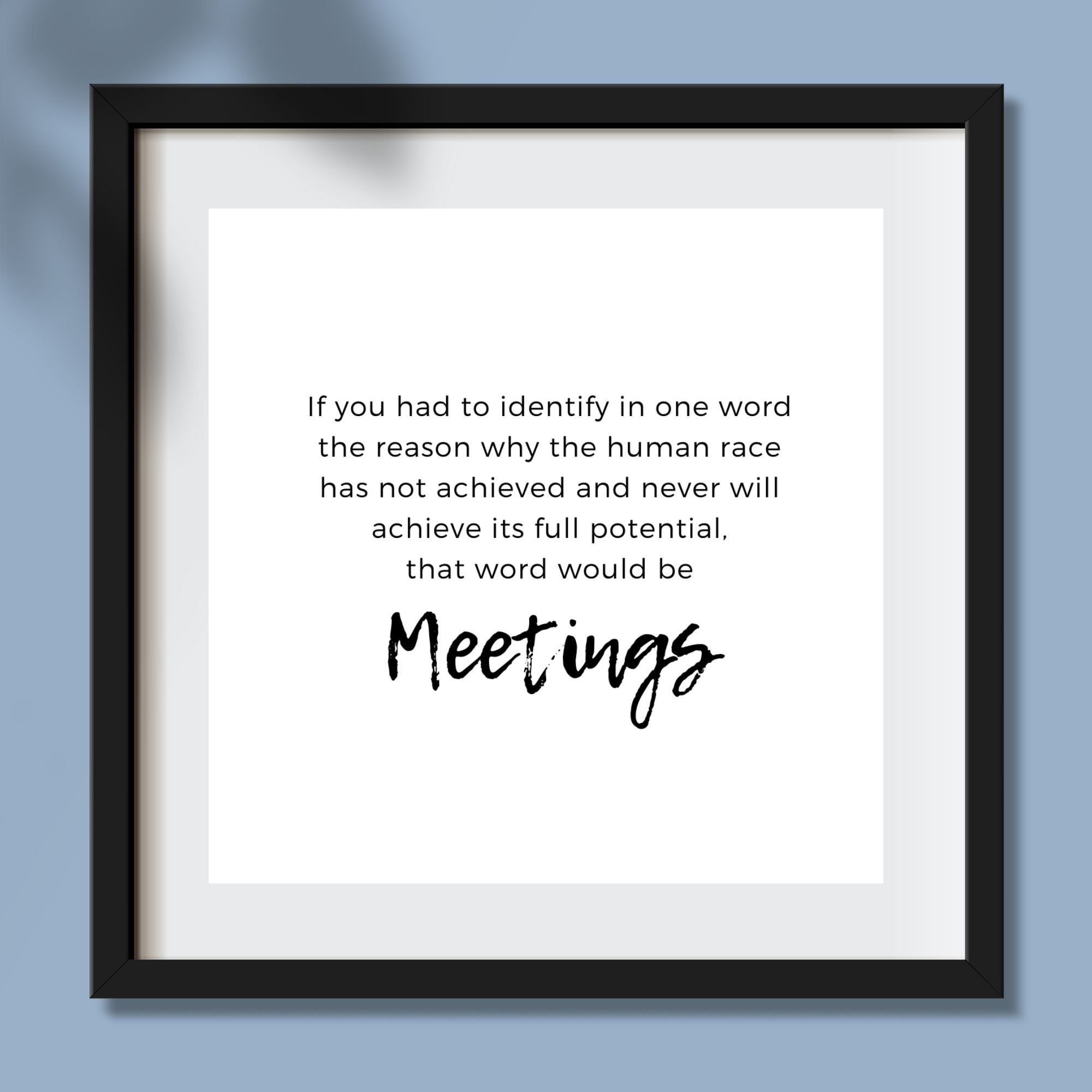 MEETINGS: Funny Work Definition PRINTABLE Wall Art, DIGITAL Download ...