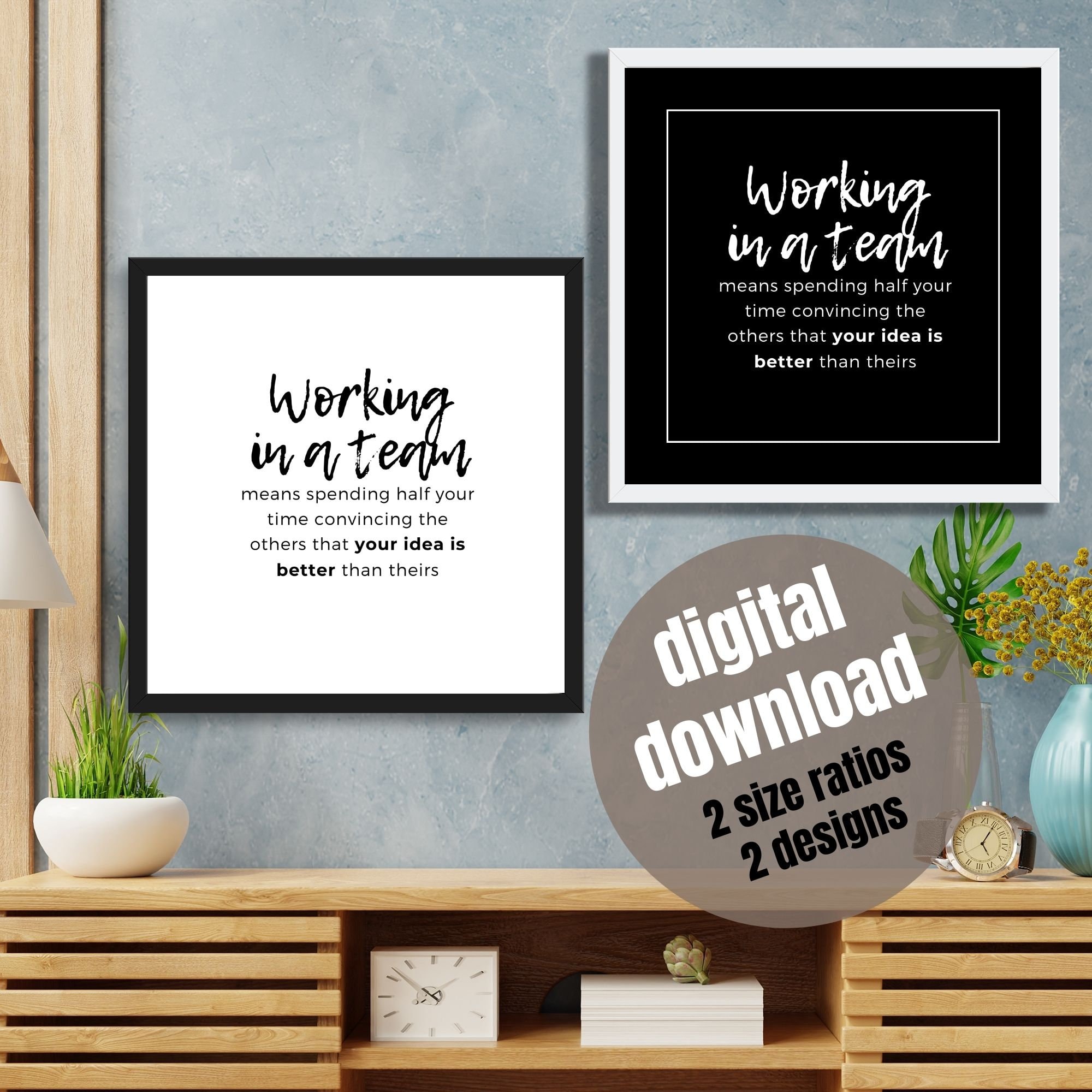 Working in a TEAM: Funny Work Definition PRINTABLE Wall Art, DIGITAL ...